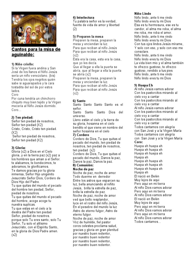 Cantos para La Misa de Aguinaldo Cegaven 2021 | PDF | María, madre de ... Cantos para La Misa de Aguinaldo Cegaven 2021 | PDF | María, madre de ...