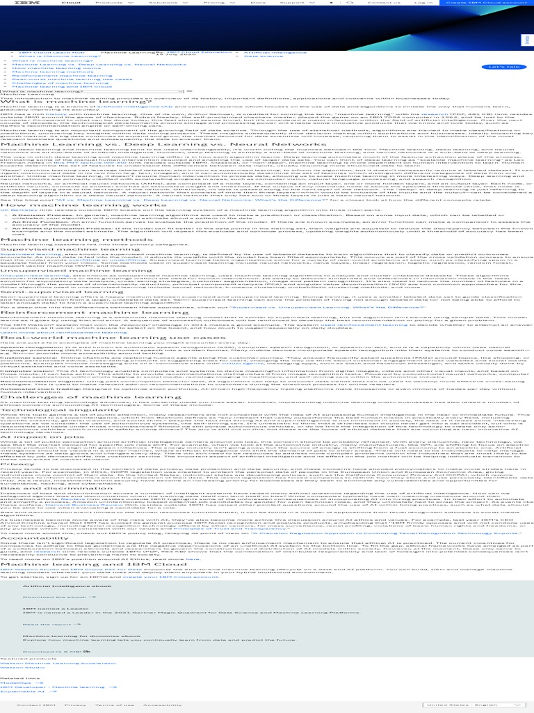 What Is Machine Learning - IBM | PDF | Artificial Neural Network ...