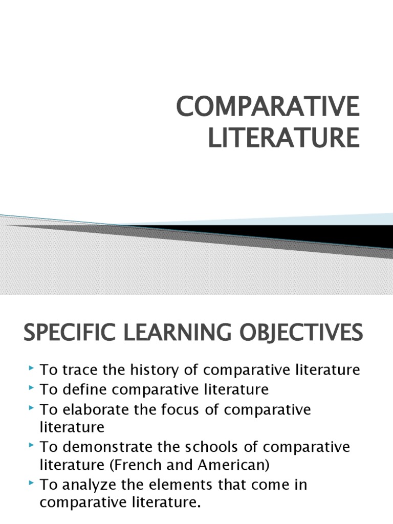 Comparative Literature Overview | PDF | Traditions | Cognition