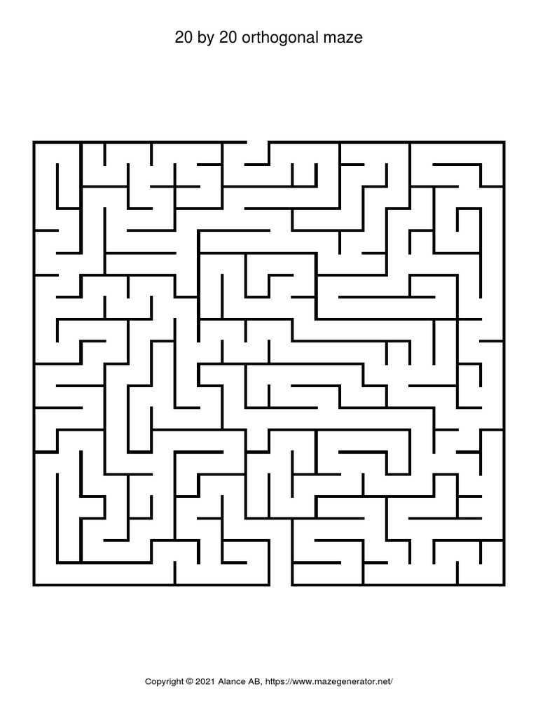 20 by 20 Orthogonal Maze | PDF