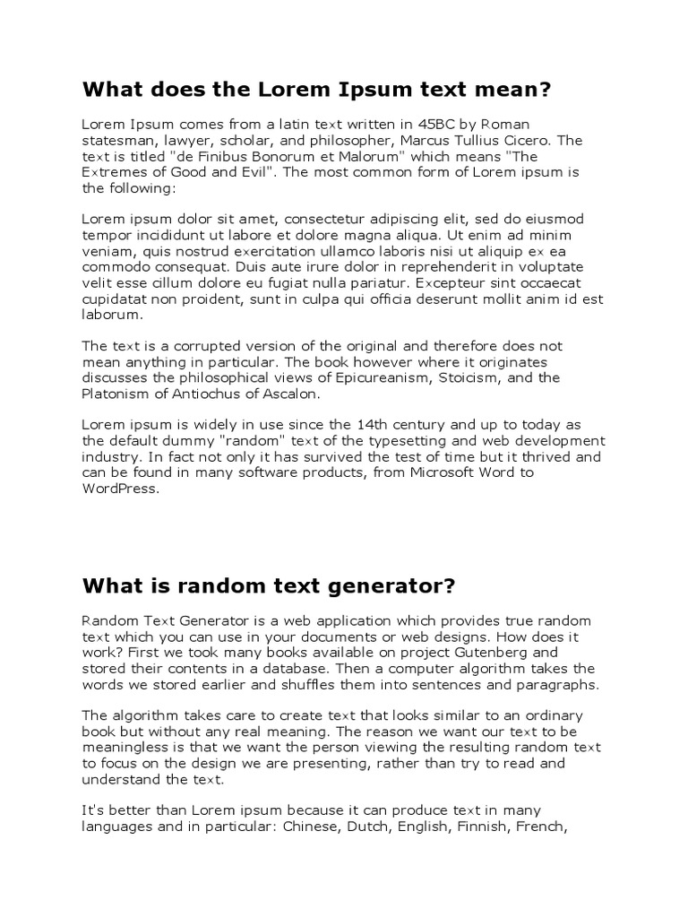 What Does The Lorem Ipsum Text Mean? | PDF