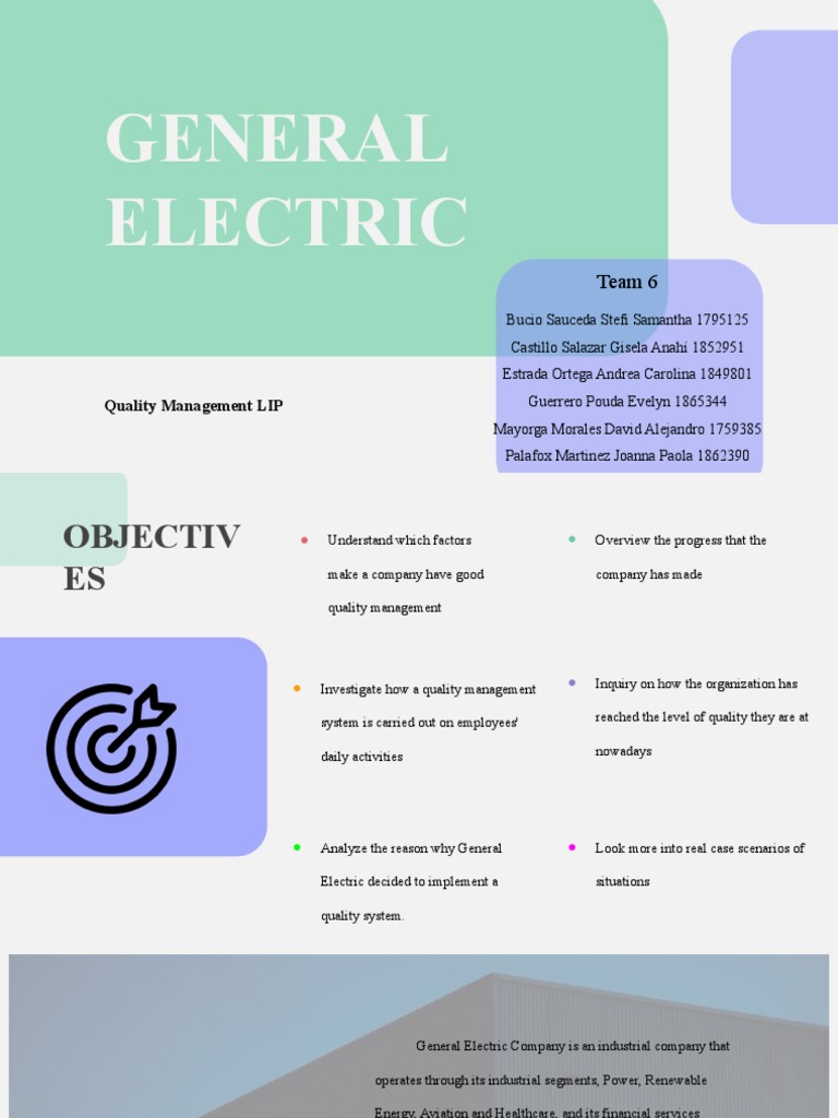 General Electric: Team 6 | PDF | Quality (Business) | Quality ...