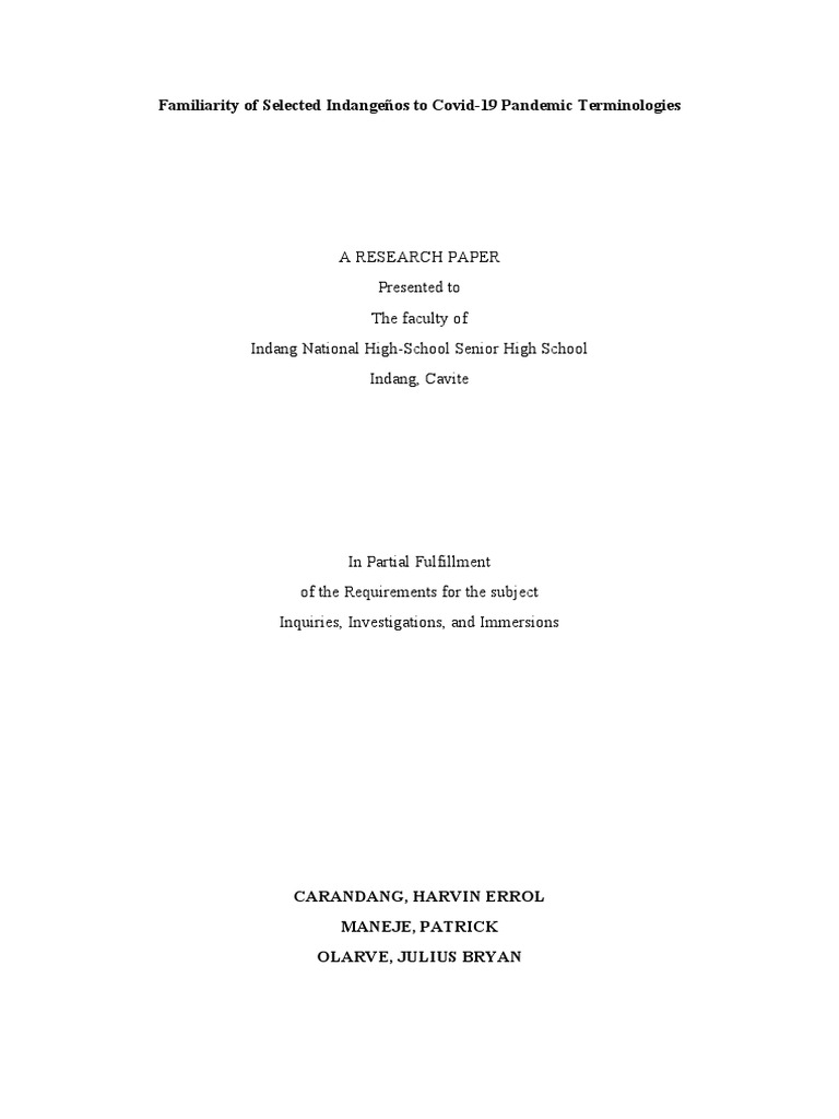 RESEARCH-3IS-FINAL | PDF | Survey Methodology | Infection