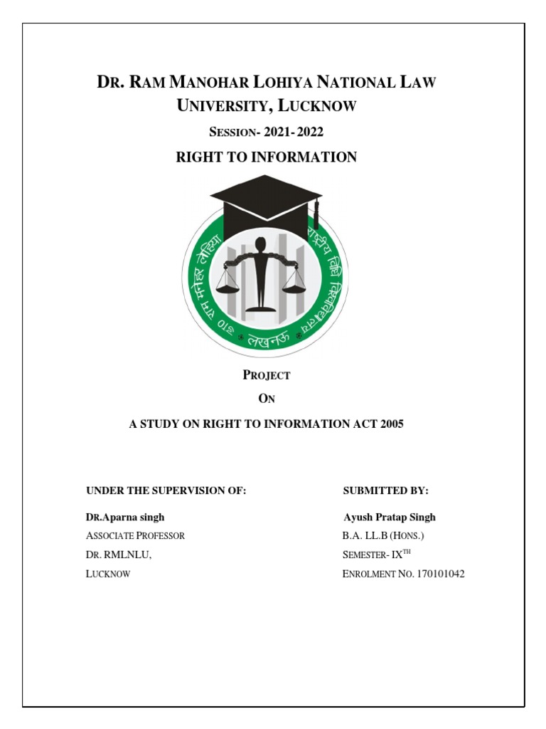 Rti Final Project | PDF | Freedom Of Information Laws By Country ...