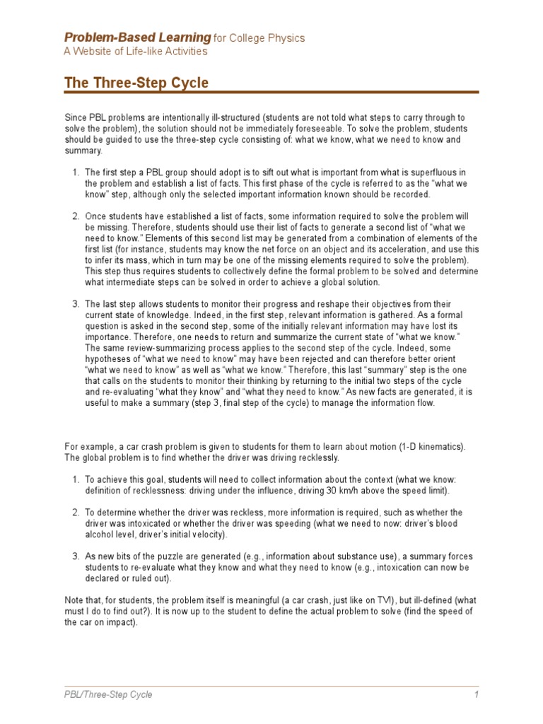 Three Step Cycle | PDF | Science | Cognition