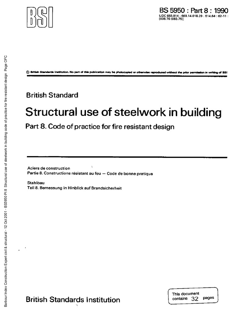 BS5950 PT 8 Fire Design | PDF | Construction Law | Codes Of Conduct