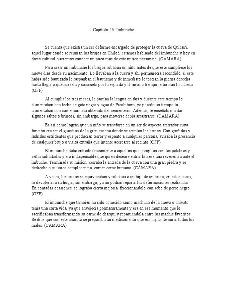 Capítulo 26 Imbunche | PDF