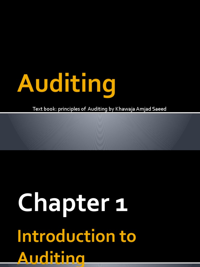 Auditing: Text Book: Principles of Auditing by Khawaja Amjad Saeed ...