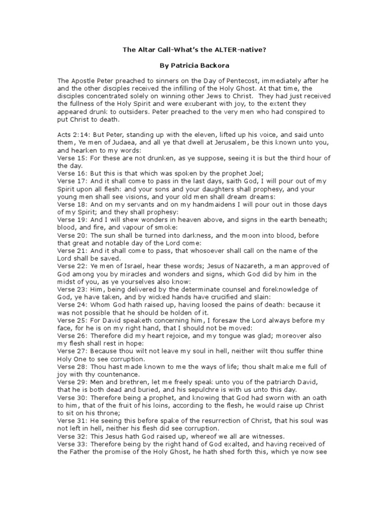Rethinking the Altar Call | PDF | Saint Peter | Altar