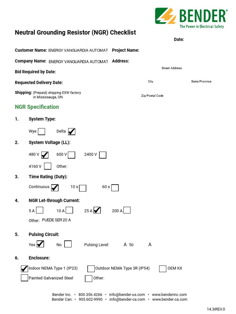 Neutral Grounding Resistor (NGR) Specification and Requirements ...