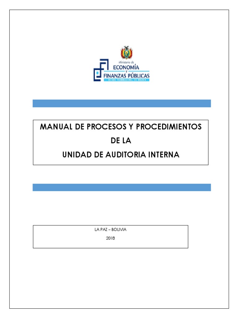 MEFP - Manual de Procesos y Procedimientos de La Unidad de Auditoria Interna 2019 MPP - UAI ...