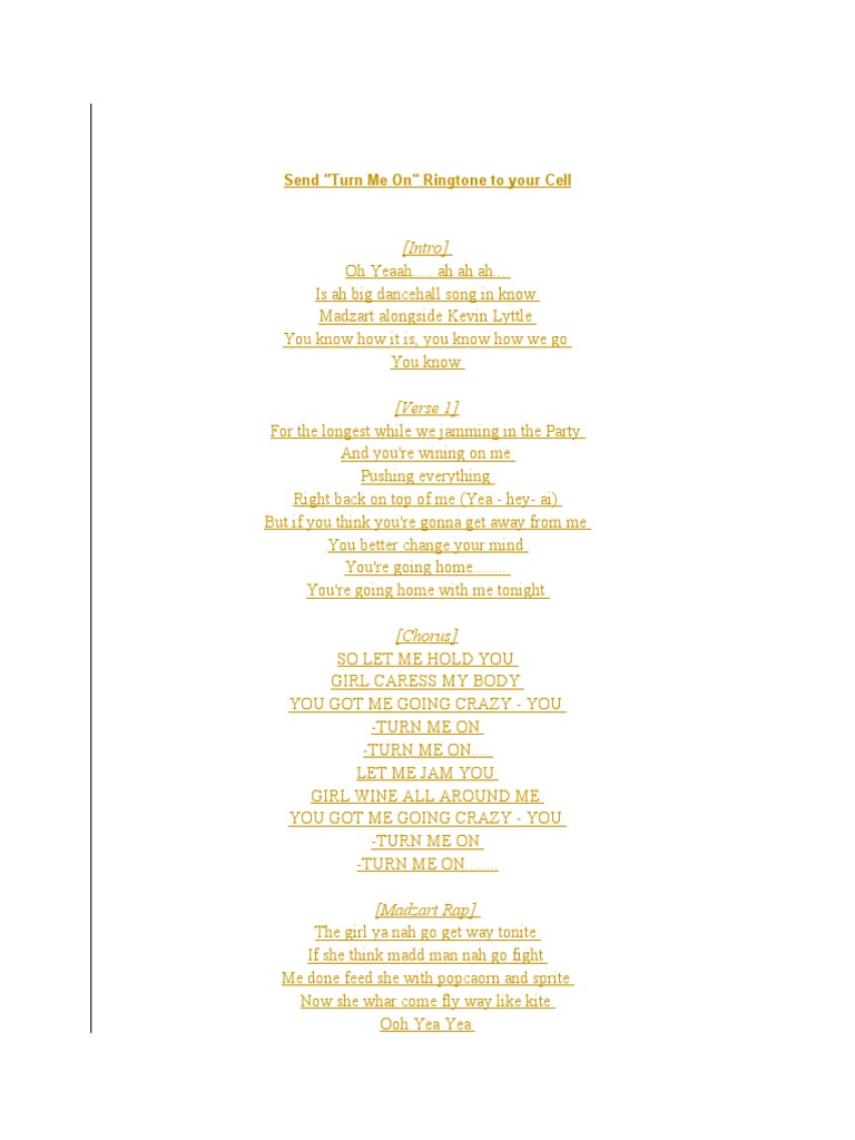 Turn Me On | PDF | Popular Music | Songs