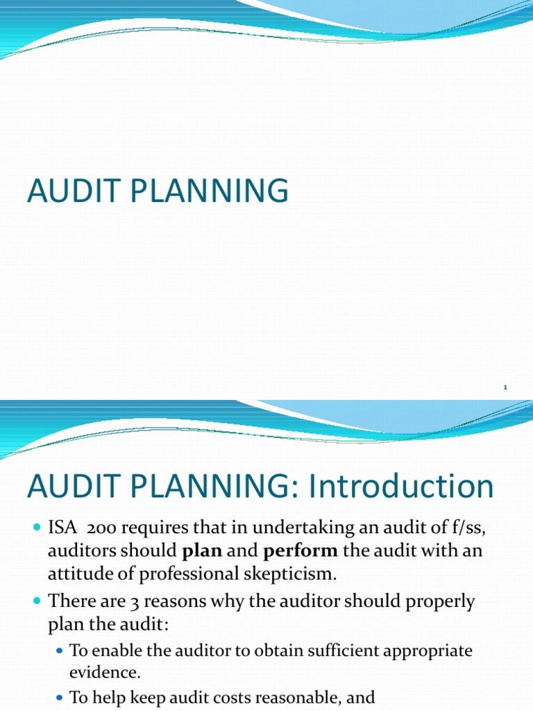 Audit Planning Process.2020 | PDF | Audit | Internal Control