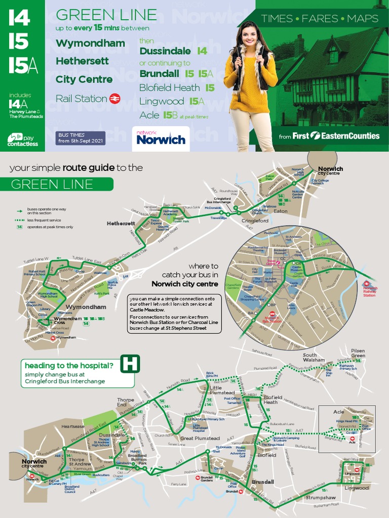 FEC - Network Norwich Green Line 14 15 - Bus Times From 05-09-21 | PDF