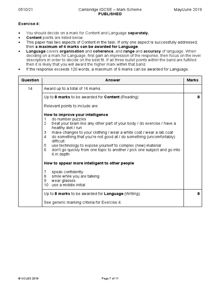 How Smart Are You Marking Scheme | PDF | Cognition | Human Communication