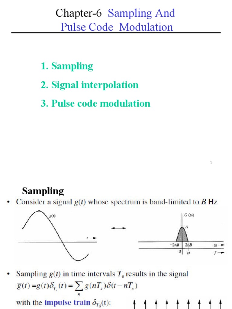 Chapter-6: Sampling and Pulse Code Modulation | PDF | Electrical Engineering | Amplifier