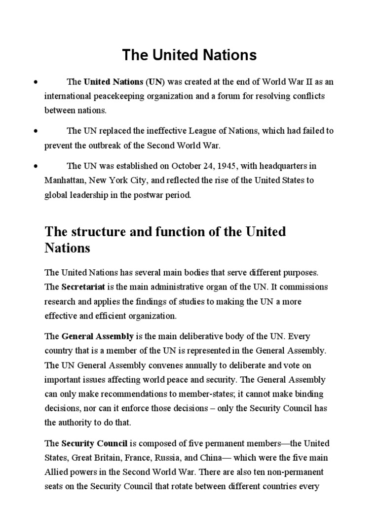 UN Agencies: UNICEF and UNESCO Overview | PDF | International Relations ...