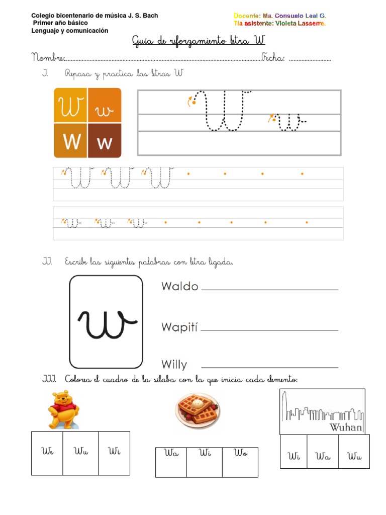 Guia Letra W | PDF