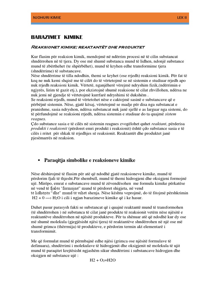 l.2 Barazimet Kimike | PDF