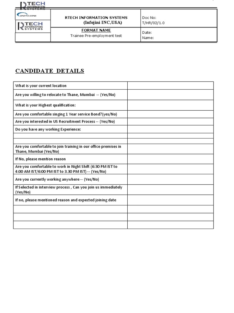 Infojini Inc. Trainee Test Document | PDF | Agile Software Development ...