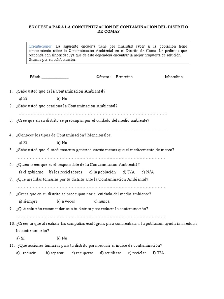 Encuesta Grupal | PDF