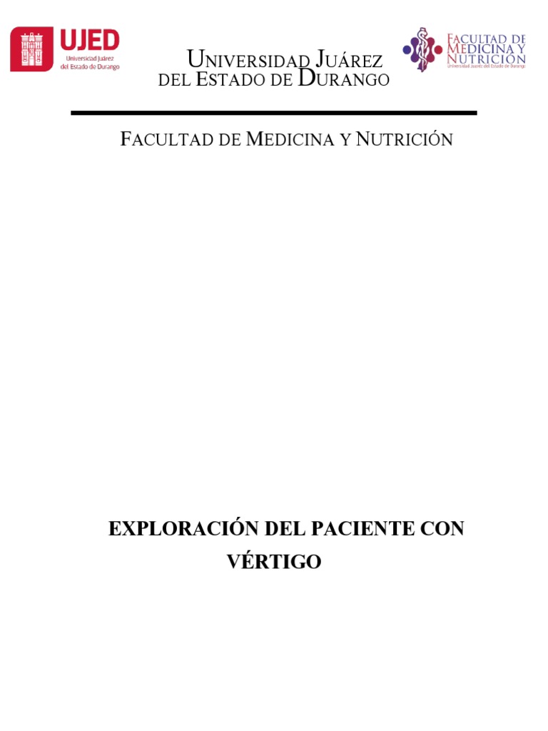 Exploración Del Paciente Con Vértigo | PDF | Vértigo | La enfermedad de ...