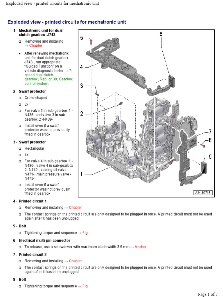 Exploded View - Printed Circuits For Mechatronic Unit | PDF ...