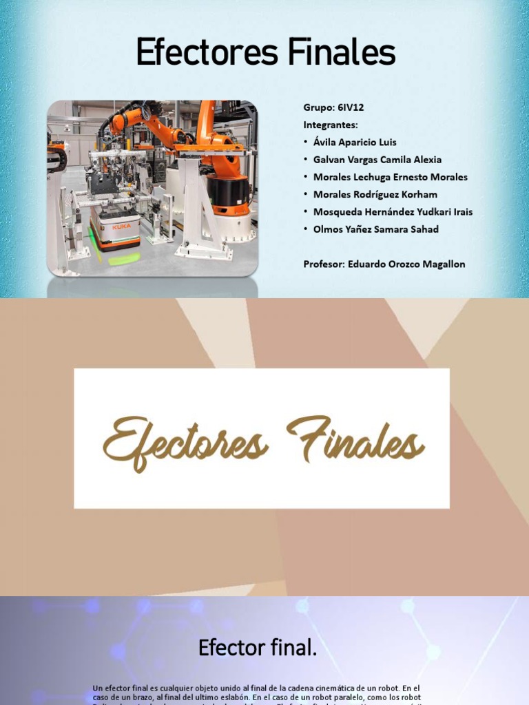 Efectores Finales | PDF | Robótica | Robot