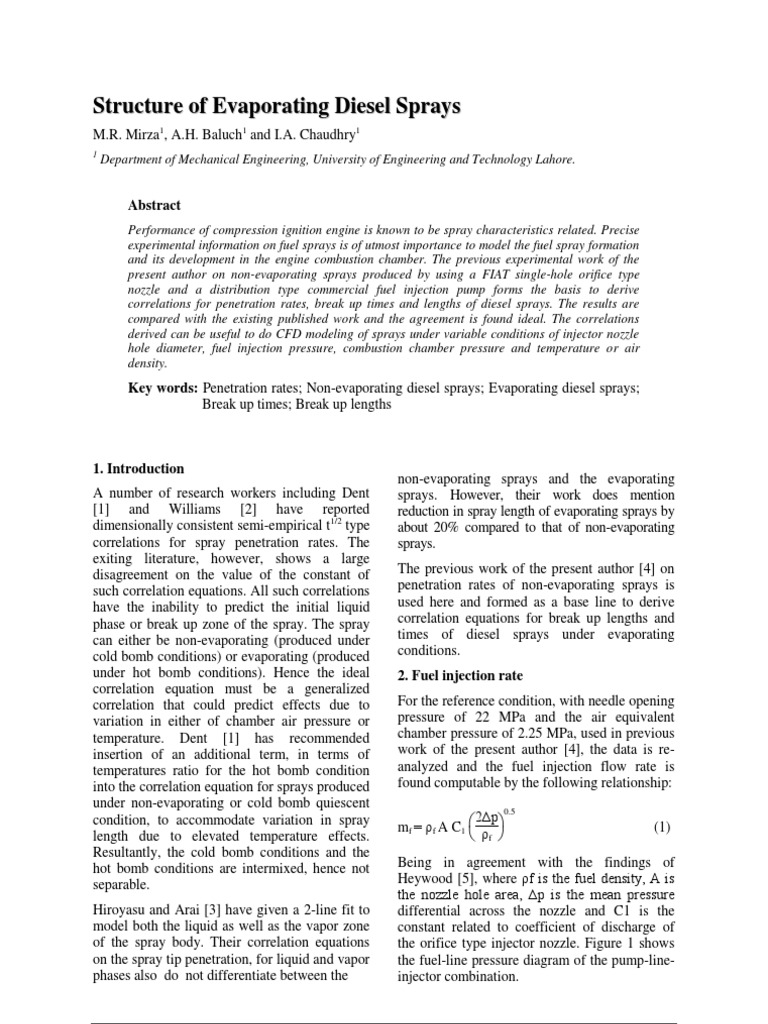 Diesel Sprays | PDF | Diesel Engine | Evaporation
