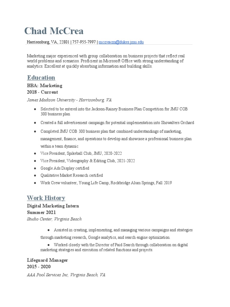 Resume - Updated | PDF | Business | Finance & Money Management