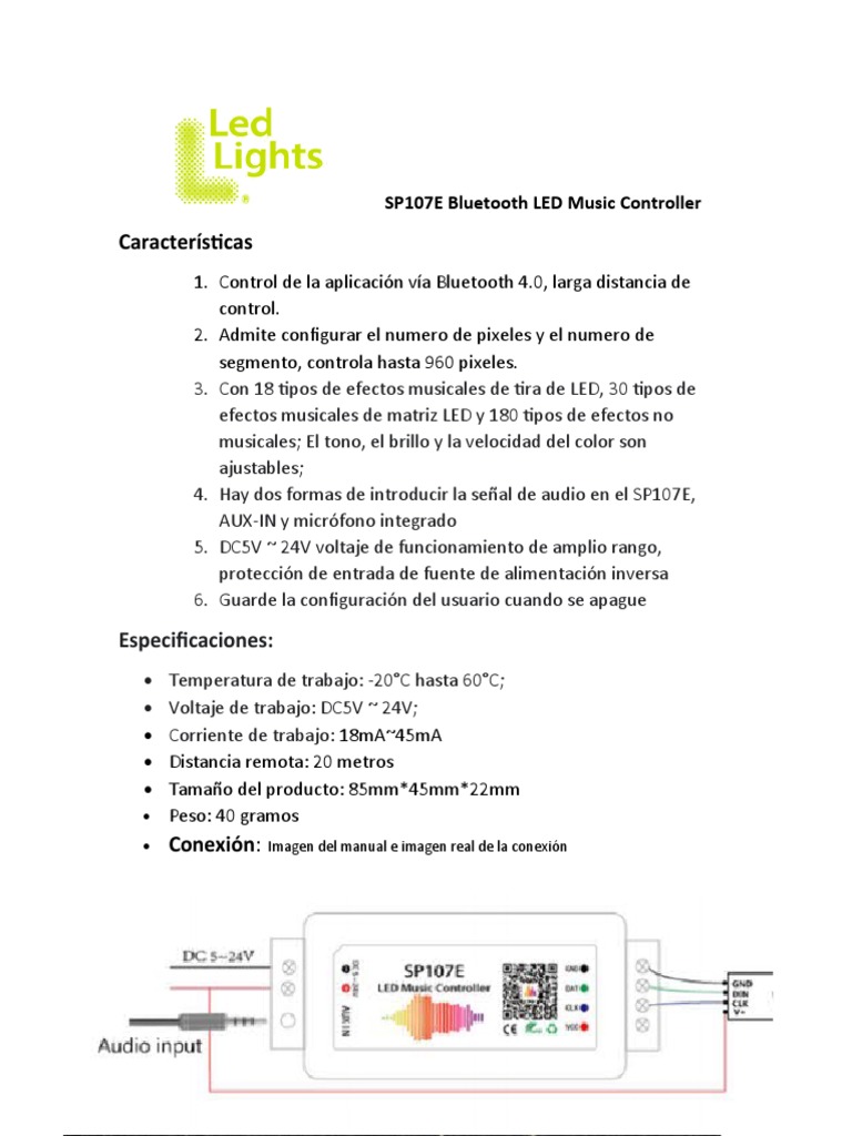 Manual SP107E Bluetooth LED Music Controller | PDF | Android (sistema ...