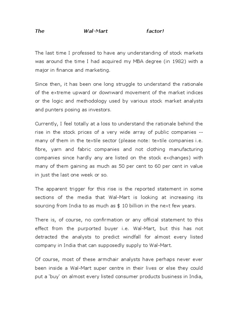 Wall Mart | Download Free PDF | Insurance | Agriculture