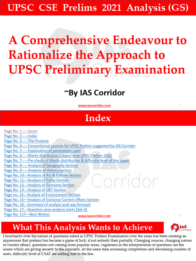 UPSC Prelims 2021 Analysis by IAS Corridor | PDF | Fiscal Policy | Economics