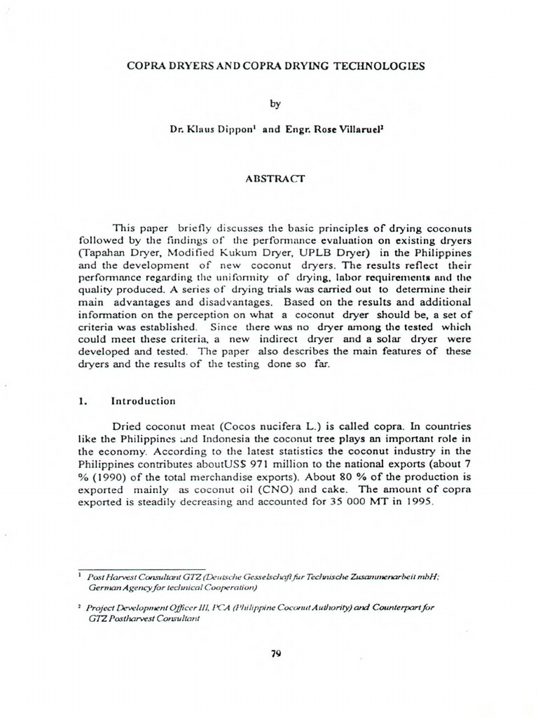 7 Copra Dryer Technologies | PDF | Clothes Dryer | Brick