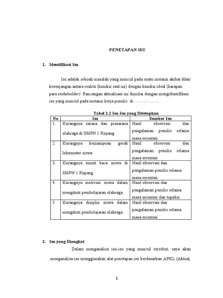 Coaching CONTOH ISU | PDF