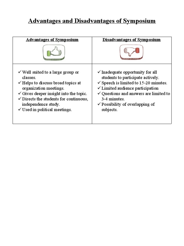 Advantages and Disadvantages of Symposium | PDF | Career & Growth ...