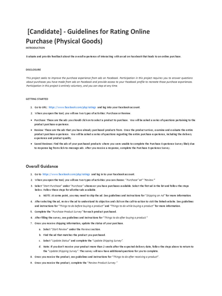 E-Commerce - Customer Guidelines For Rating | PDF | Receipt | Advertising