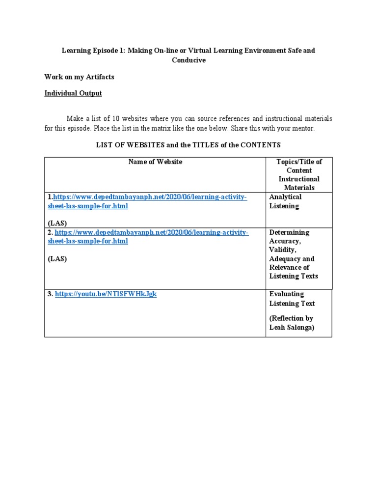 FS2. Learning Episodes 1 and 2 | PDF | Distance Education | Teachers