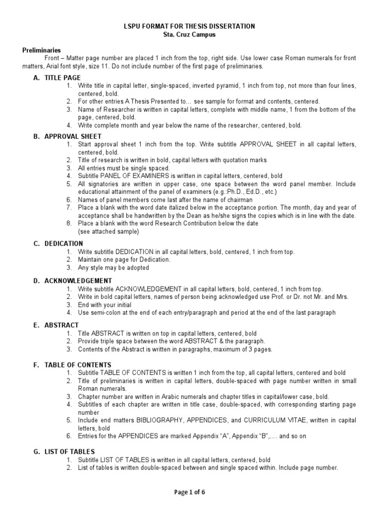 Lspu Format For Thesis Dissertation | PDF | Conceptual Model | Statistics