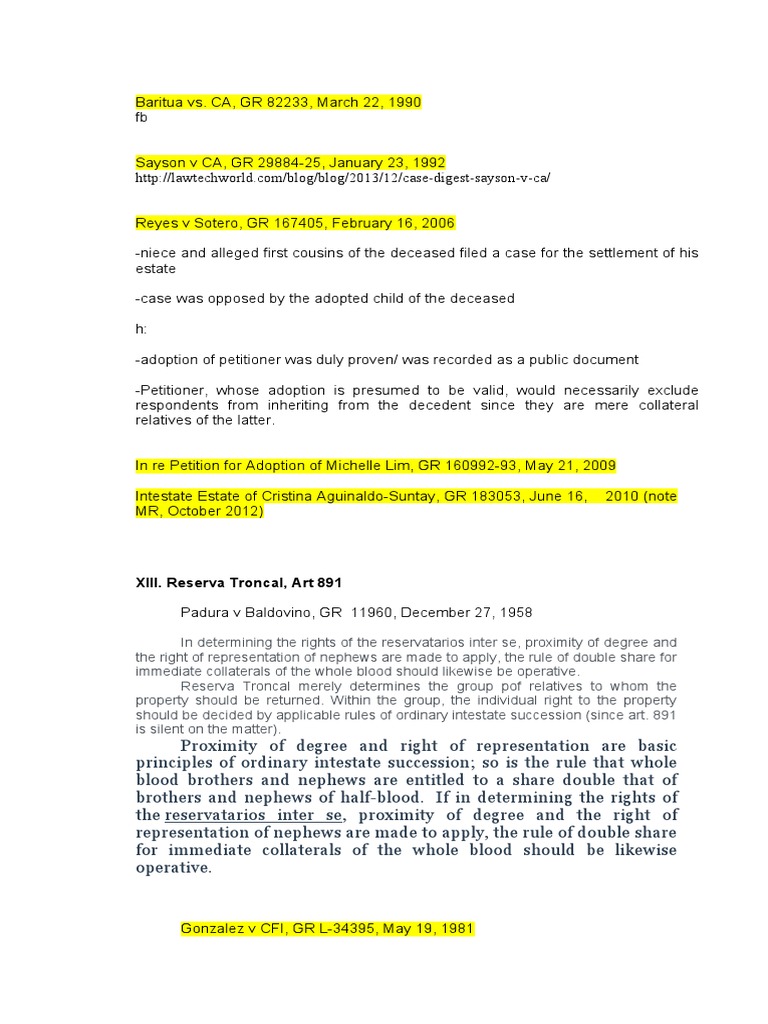 XIII. Reserva Troncal, Art 891 | PDF | Intestacy | Justice