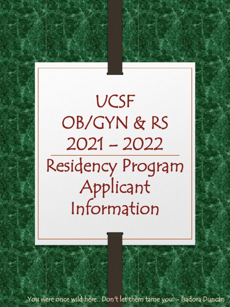 UCSF OB/GYN Residency Program Info | PDF | Health Care | United States ...