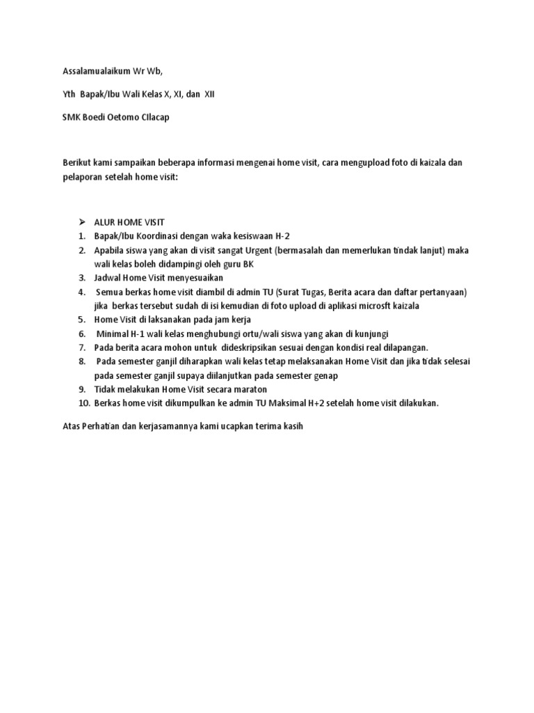 Sop Home Visit | PDF