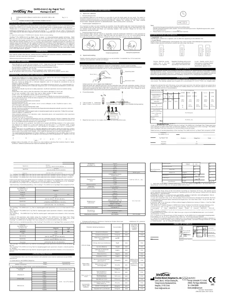 VivaDiag Pro SARS-CoV-2 Ag Rapid Test Package Insert - en | PDF ...