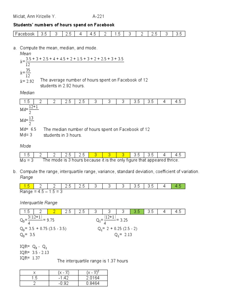 Statcal - Miclat - Module 2 Assignment | PDF | Outlier | Skewness