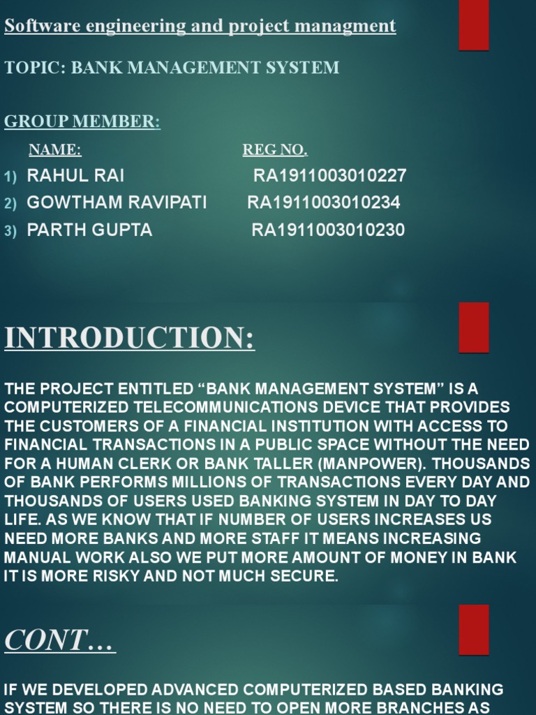 Bank Management System Overview | PDF