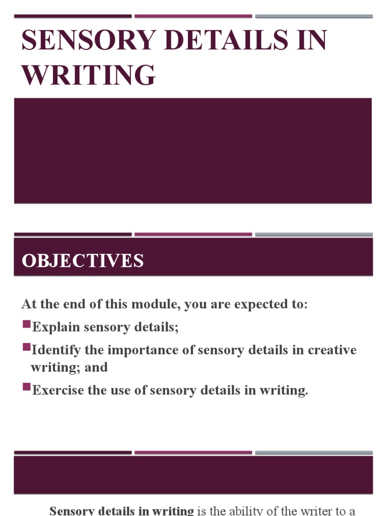 Sensory Details in Writing | PDF | Perception | Senses
