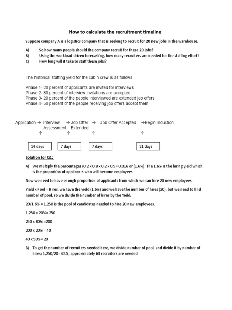 How To Calculate The Recruitment Timeline | PDF | Recruitment | Employment