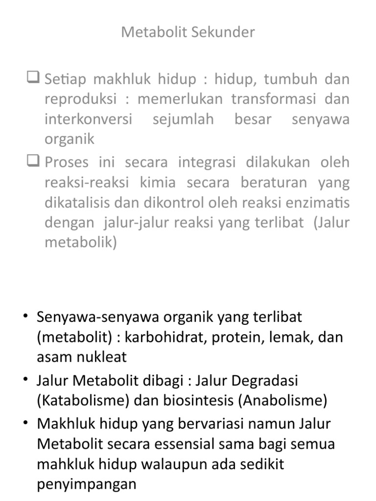 Metabolit Sekunder | PDF | Kesehatan Holistik | Sains & Matematika