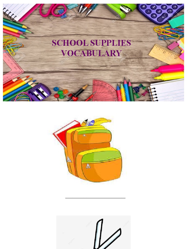 Essential School Supplies Vocabulary | PDF