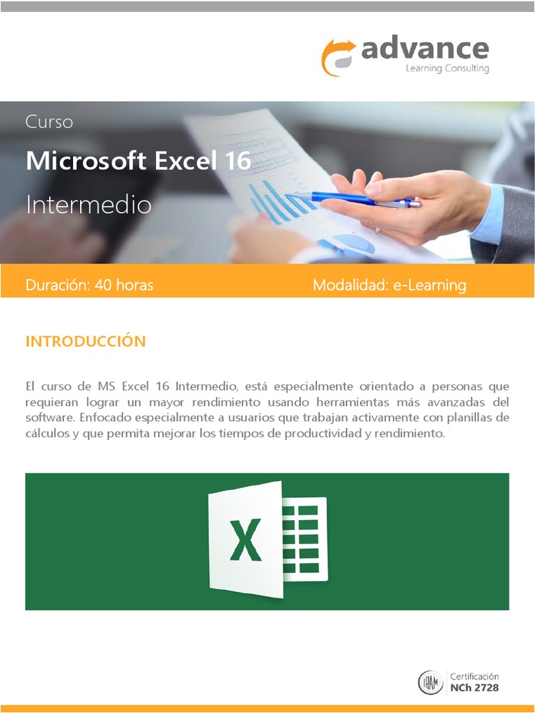 Temario Curso Excel - Nivel Intermedio | PDF | Microsoft Excel | Tecnologías de la información
